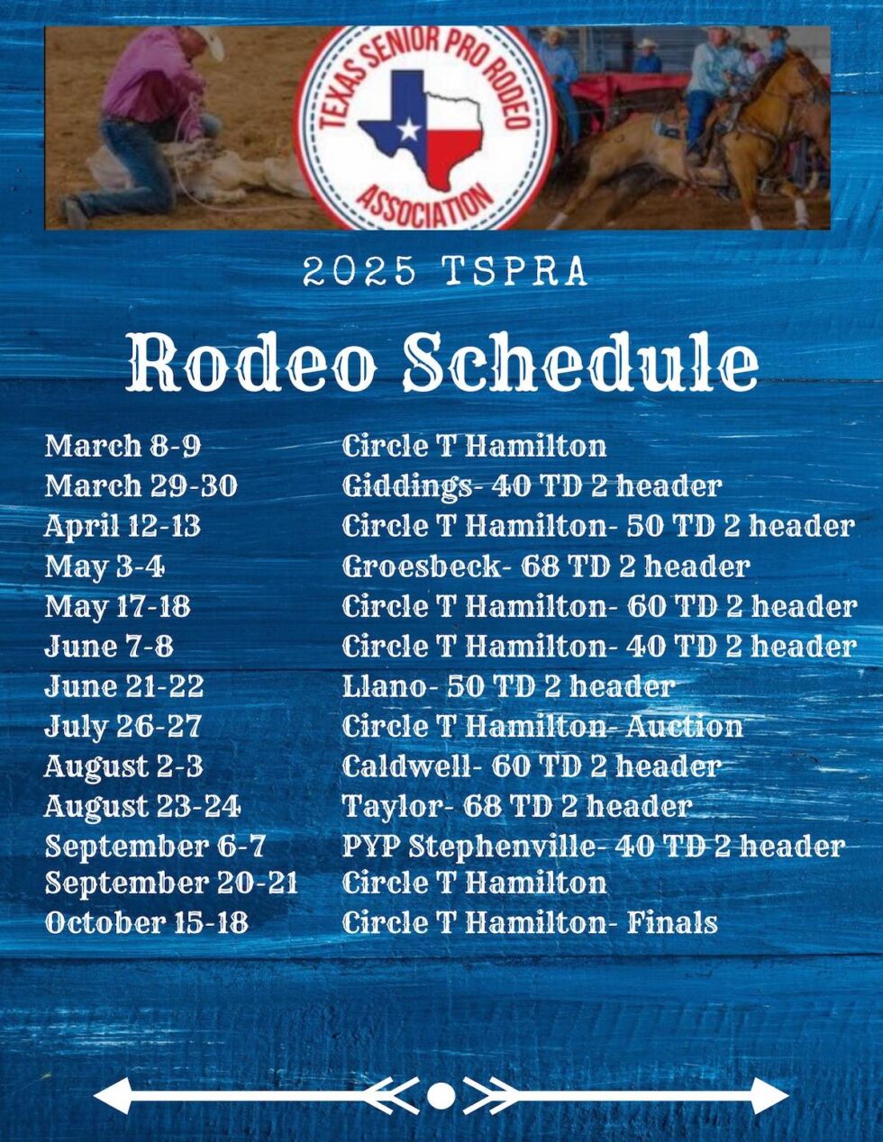 Texas Senior Pro Rodeo Association - Circle T Arena | Hamilton, Texas