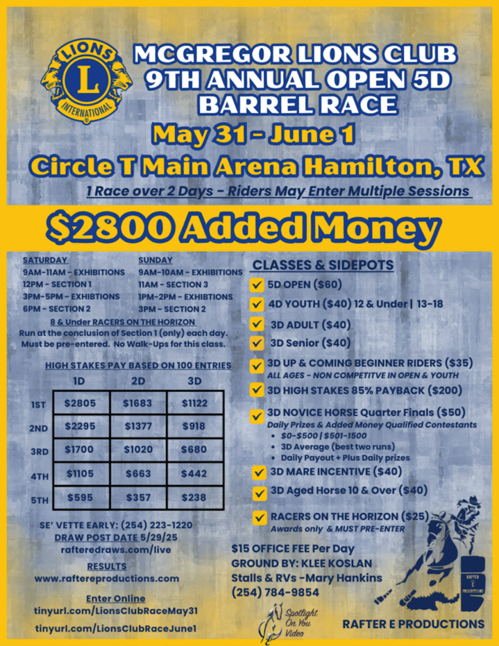McGregor Lions Club 9th Annual Open 5D Barrel Race - Circle T Arena ...